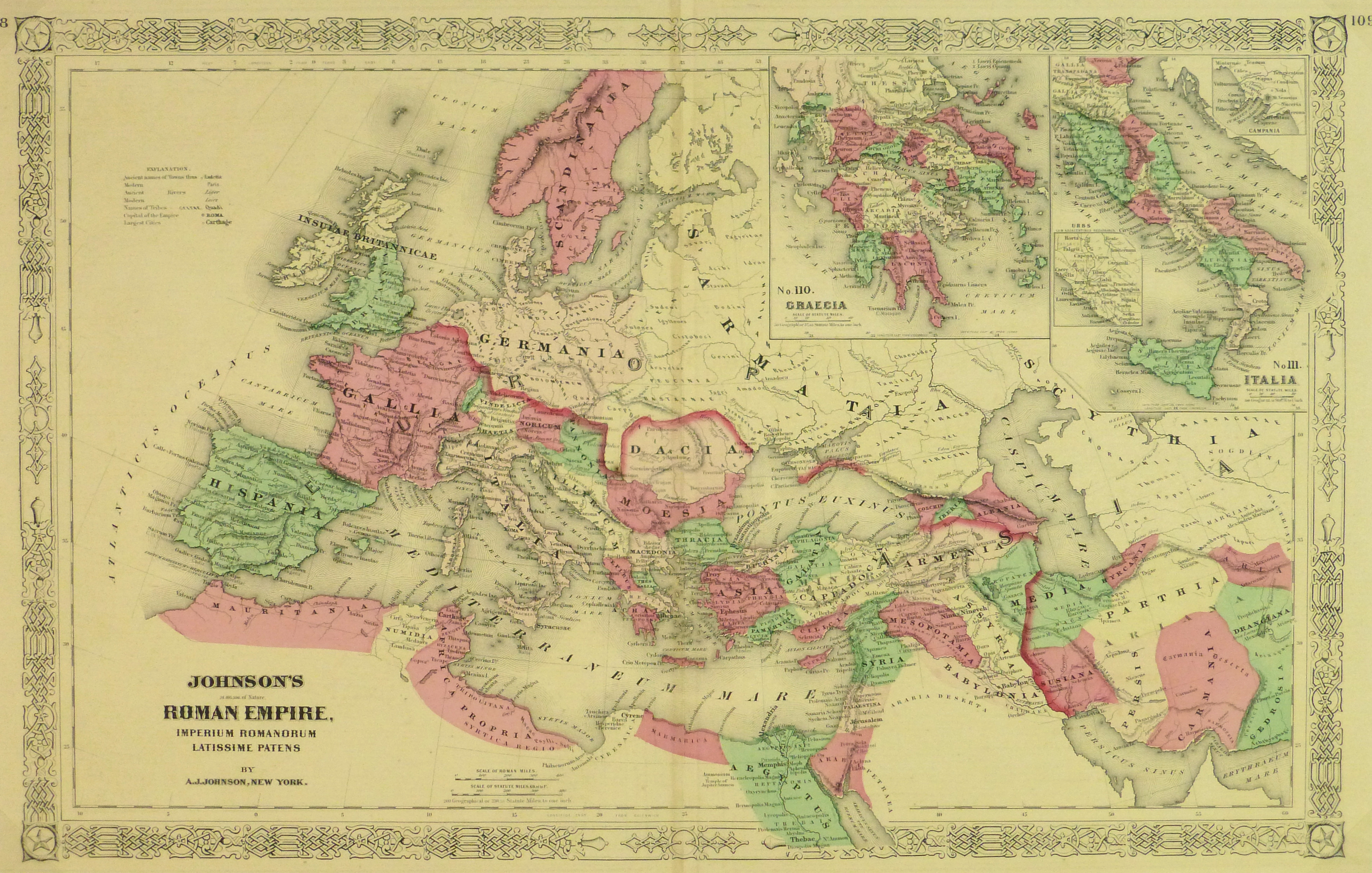 Roman Empire Map 1868 Roman Empire Map 1868