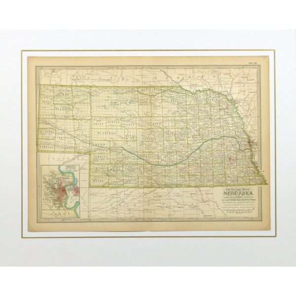 Map - Nebraska, 1897 - Original Art, Antique Maps & Prints