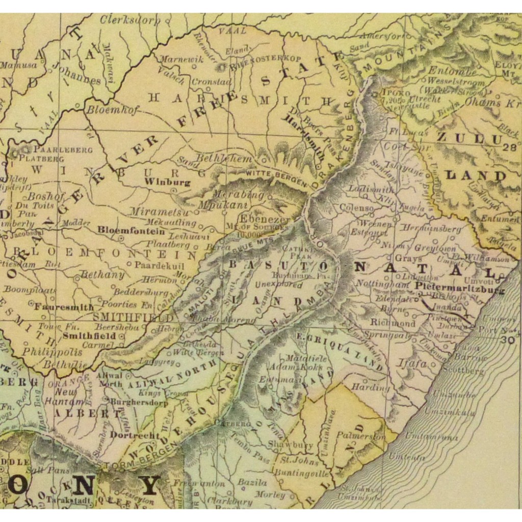 Map - Cape Colony Africa, 1891 - Original Art, Antique Maps & Prints