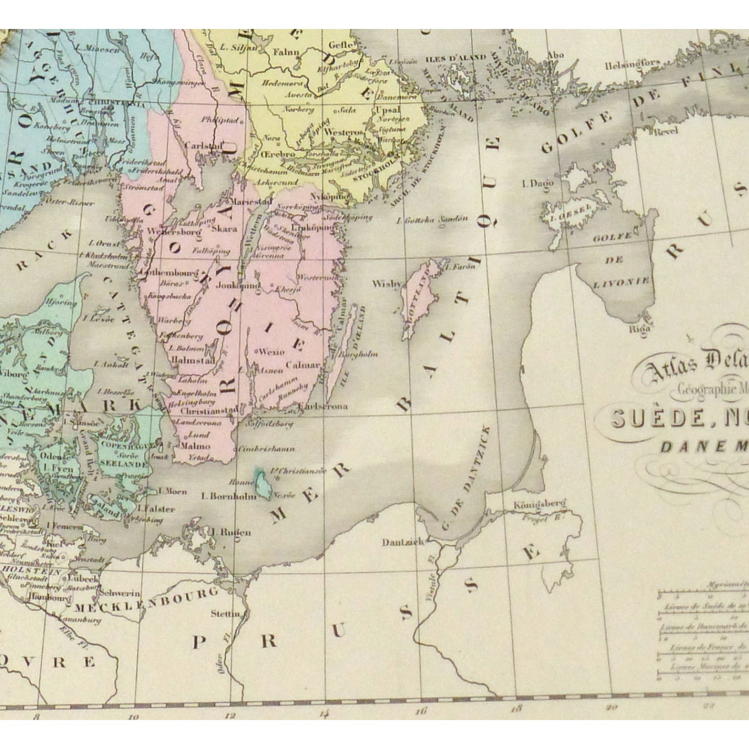 Map - Sweden, Norway & Denmark, 1873 - Original Art, Antique Maps & Prints
