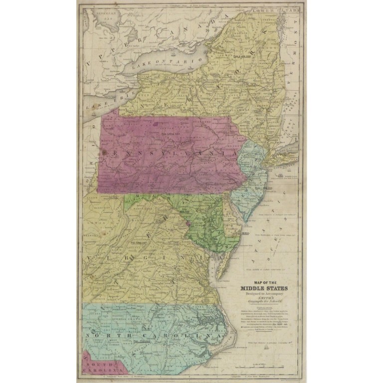 Map - Mid-Atlantic States, 1839 - Original Art, Antique Maps & Prints
