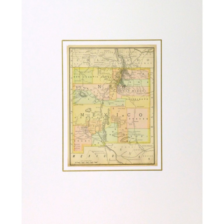 Map - New Mexico, 1891 - Original Art, Antique Maps & Prints