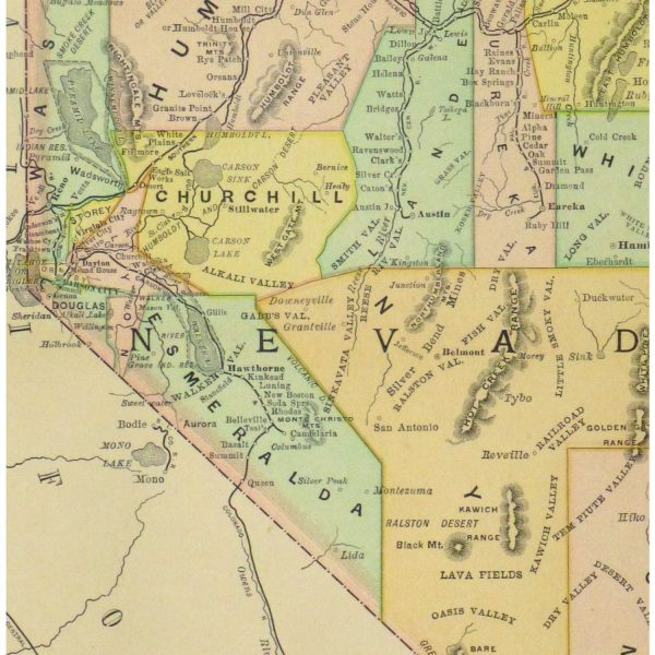 Map - Nevada, 1891 - Original Art, Antique Maps & Prints