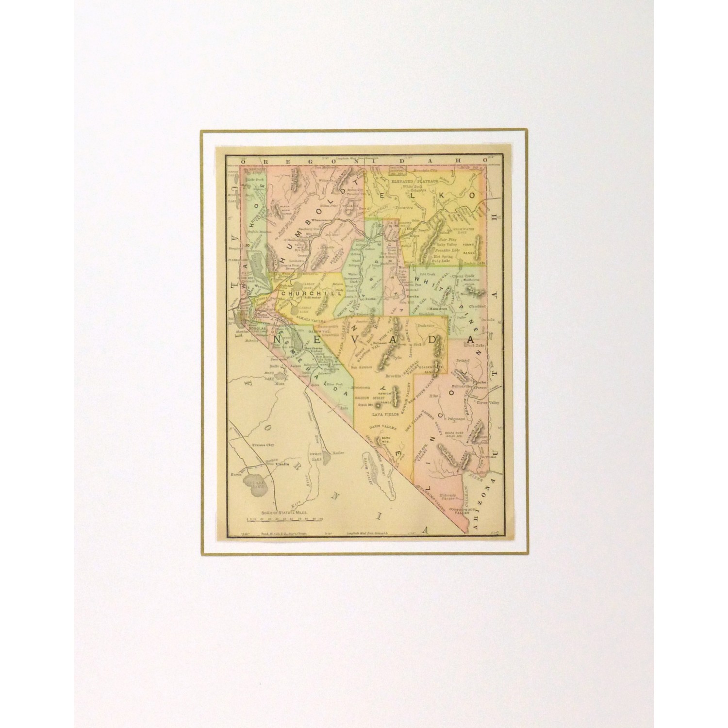 Map - Nevada, 1891 - Original Art, Antique Maps & Prints
