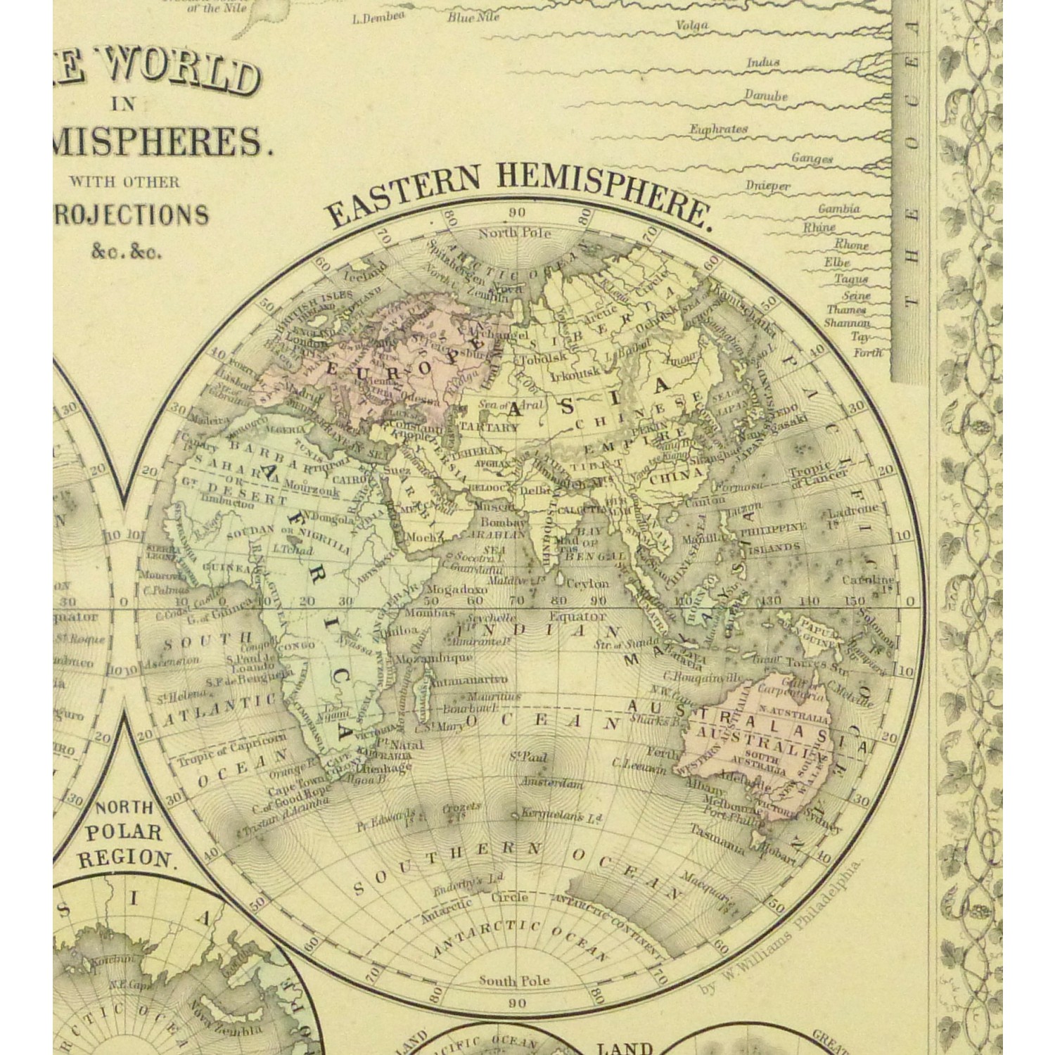 Map - The World, 1867 - Original Art, Antique Maps & Prints