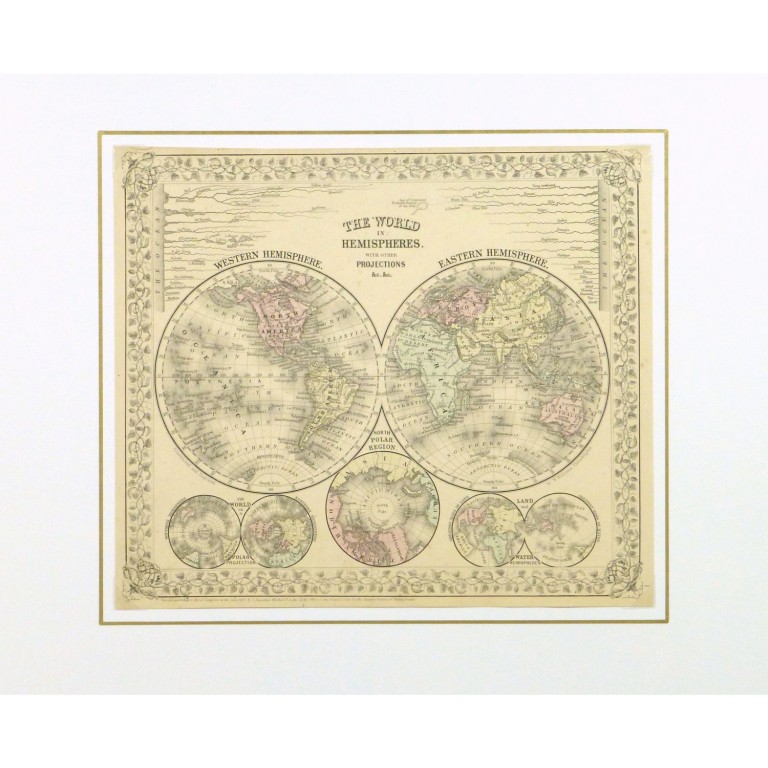 Map - The World, 1867 - Original Art, Antique Maps & Prints