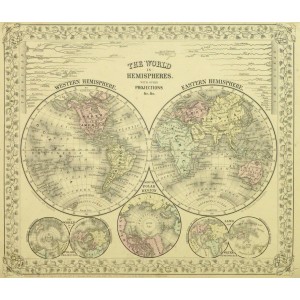 Map - The World, 1867 - Original Art, Antique Maps & Prints