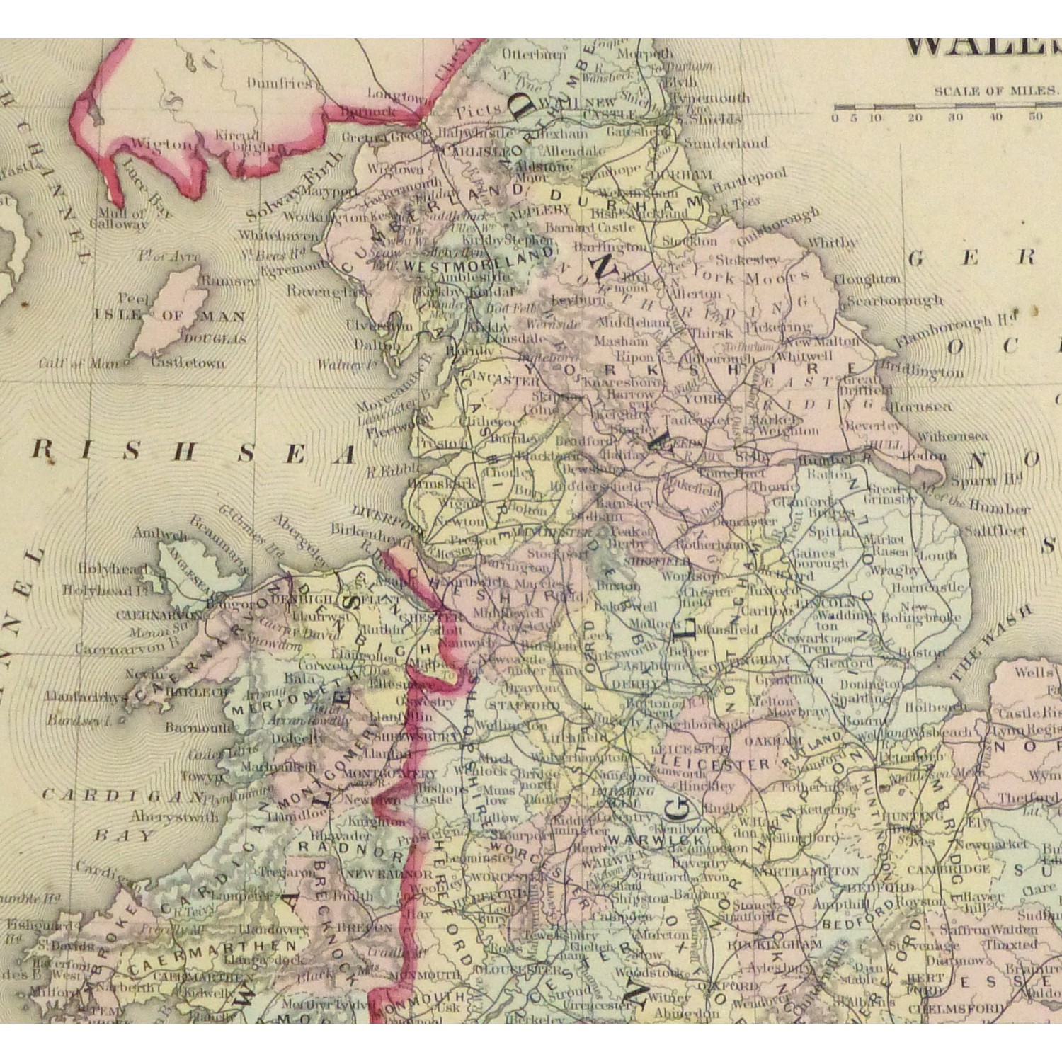 Map - England & Wales, 1867 - Original Art, Antique Maps & Prints