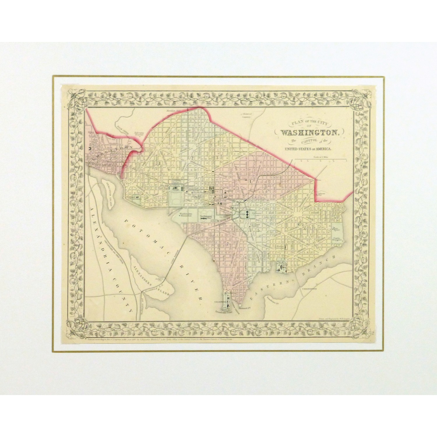 Map - Washington D.C., 1867 - Original Art, Antique Maps & Prints