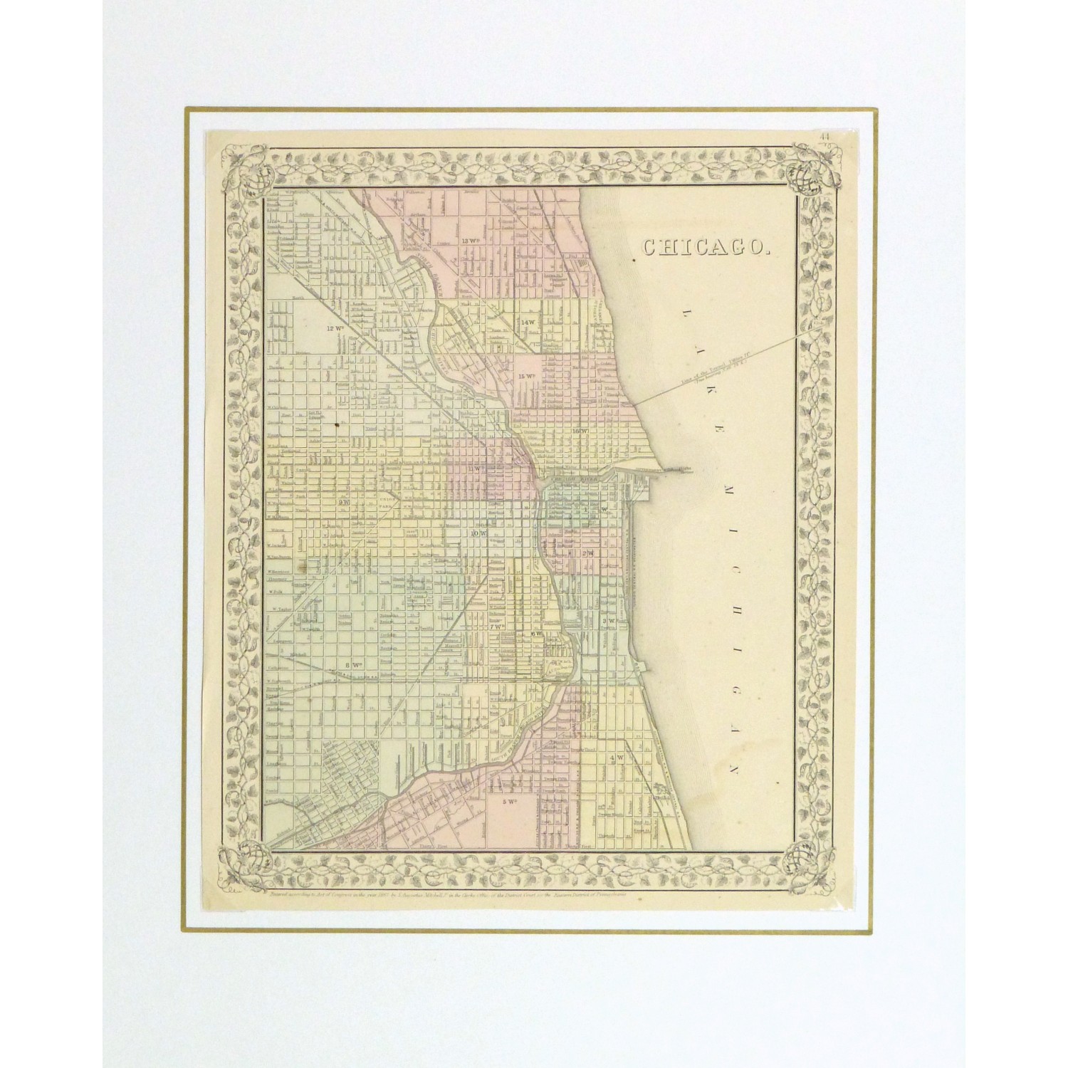 Map - Chicago, 1867 - Original Art, Antique Maps & Prints