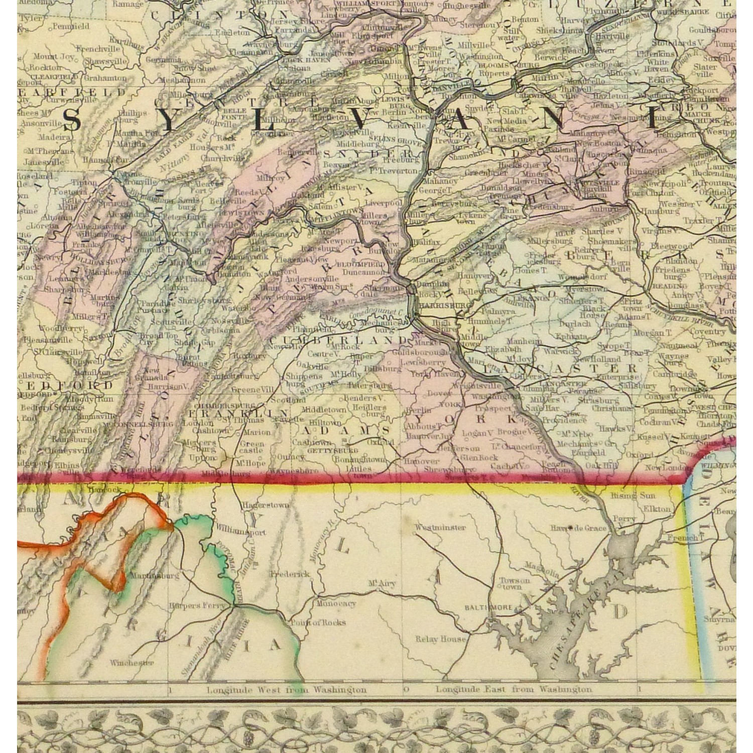 Map - Pennsylvania, 1867 - Original Art, Antique Maps & Prints