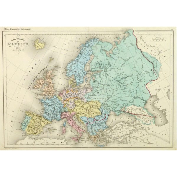 Map - Europe, 1873 - Original Art, Antique Maps & Prints