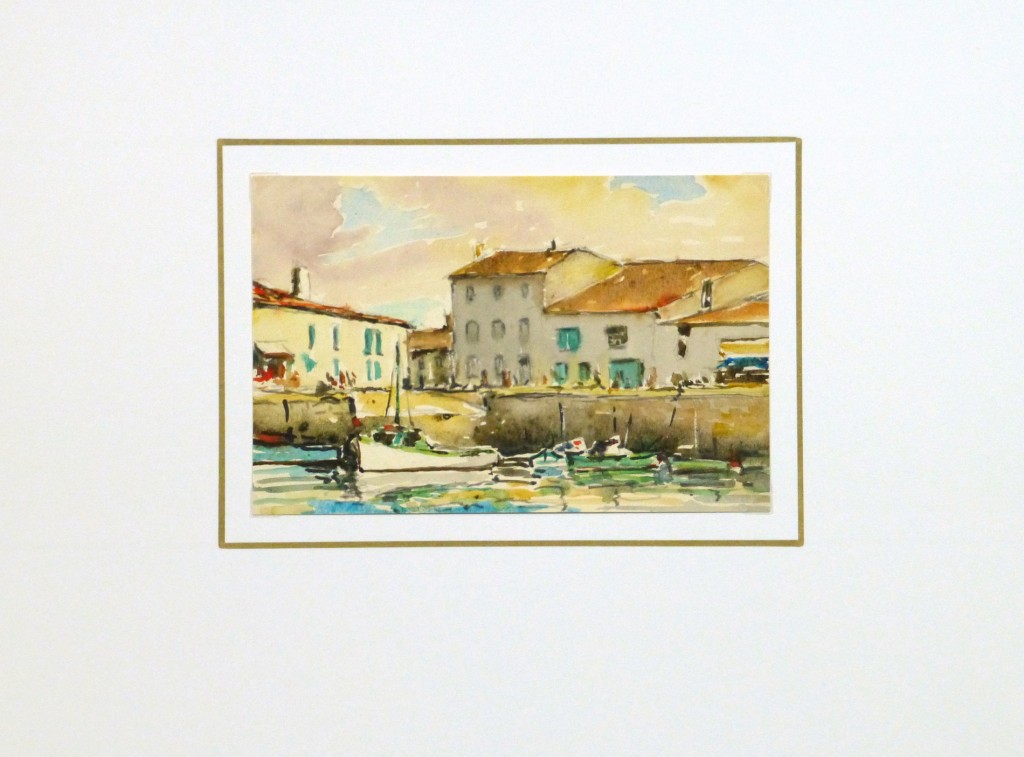 HP - Watercolor Seascape - La Rochelle Harbor - Original Art, Antique ...
