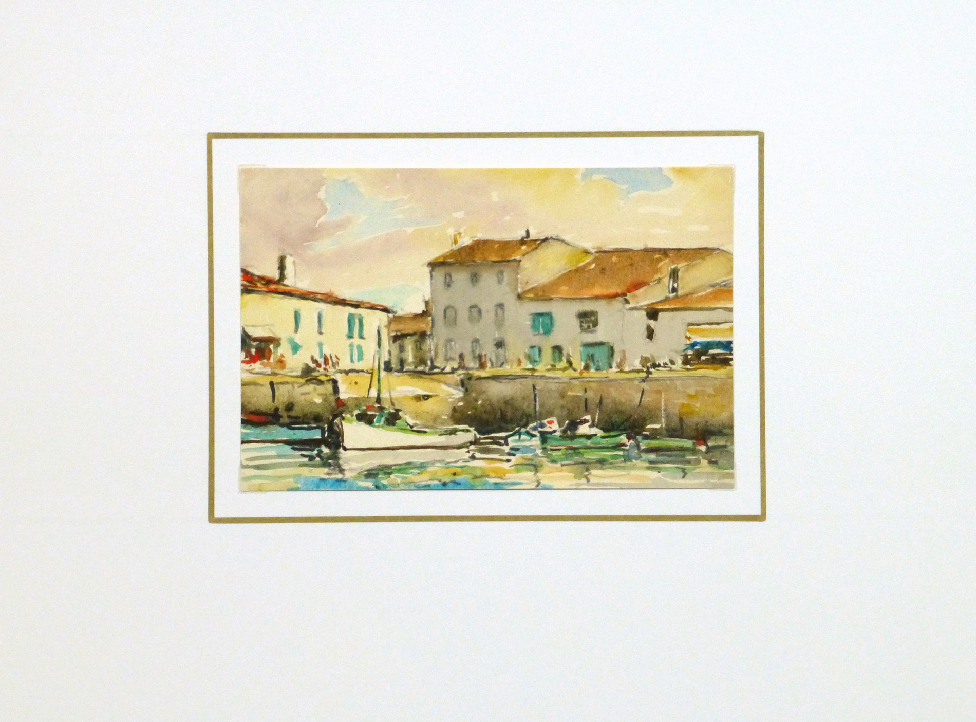 HP - Watercolor Seascape - La Rochelle Harbor - Original Art, Antique ...