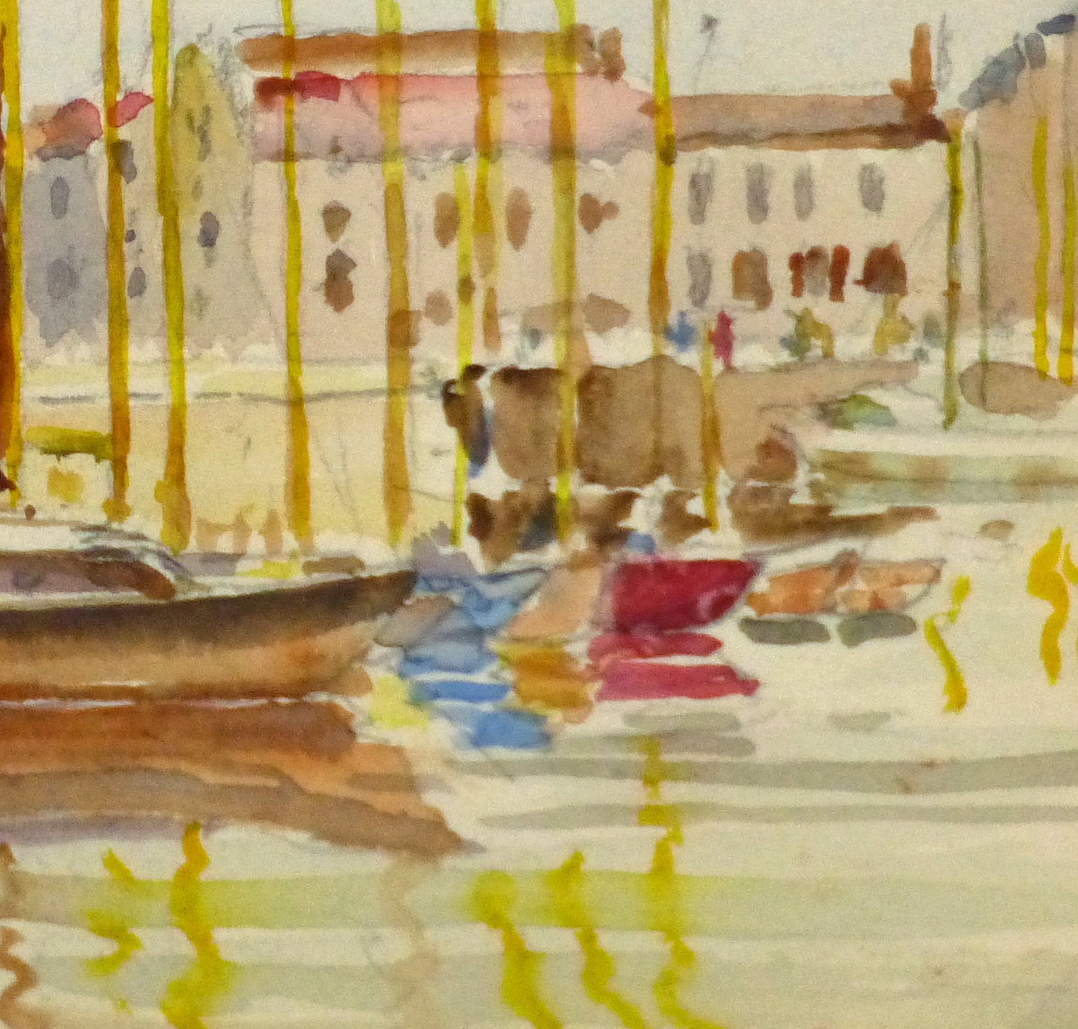 HP - Watercolor Seascape - La Rochelle Port - Original Art, Antique ...