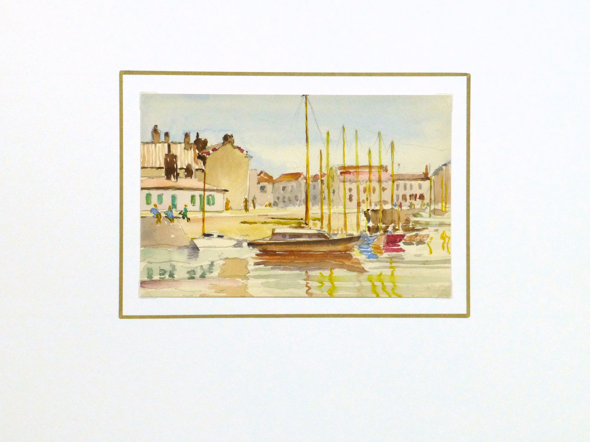 HP - Watercolor Seascape - La Rochelle Port - Original Art, Antique ...