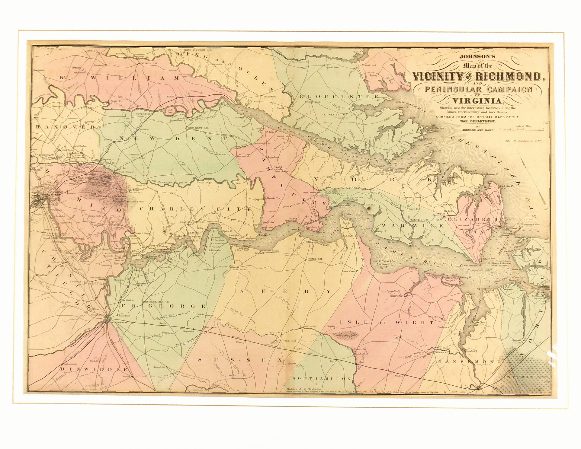 Map- Civil War, 1866 - Original Art, Antique Maps & Prints
