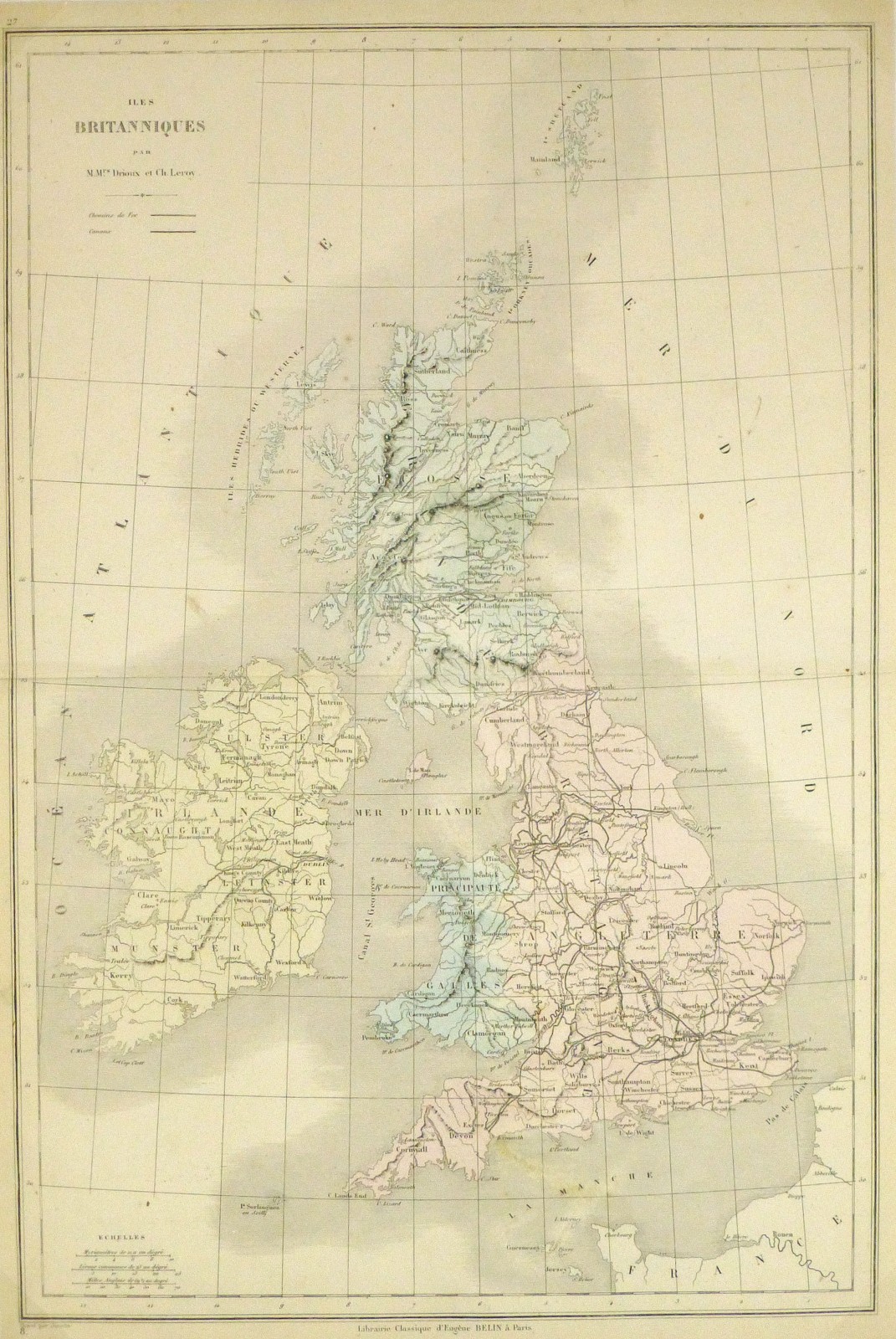 Map of British Isles, 1860