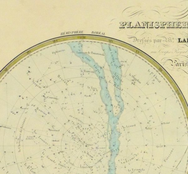 Celestial Planispheres Astronomy Engraving, 1838