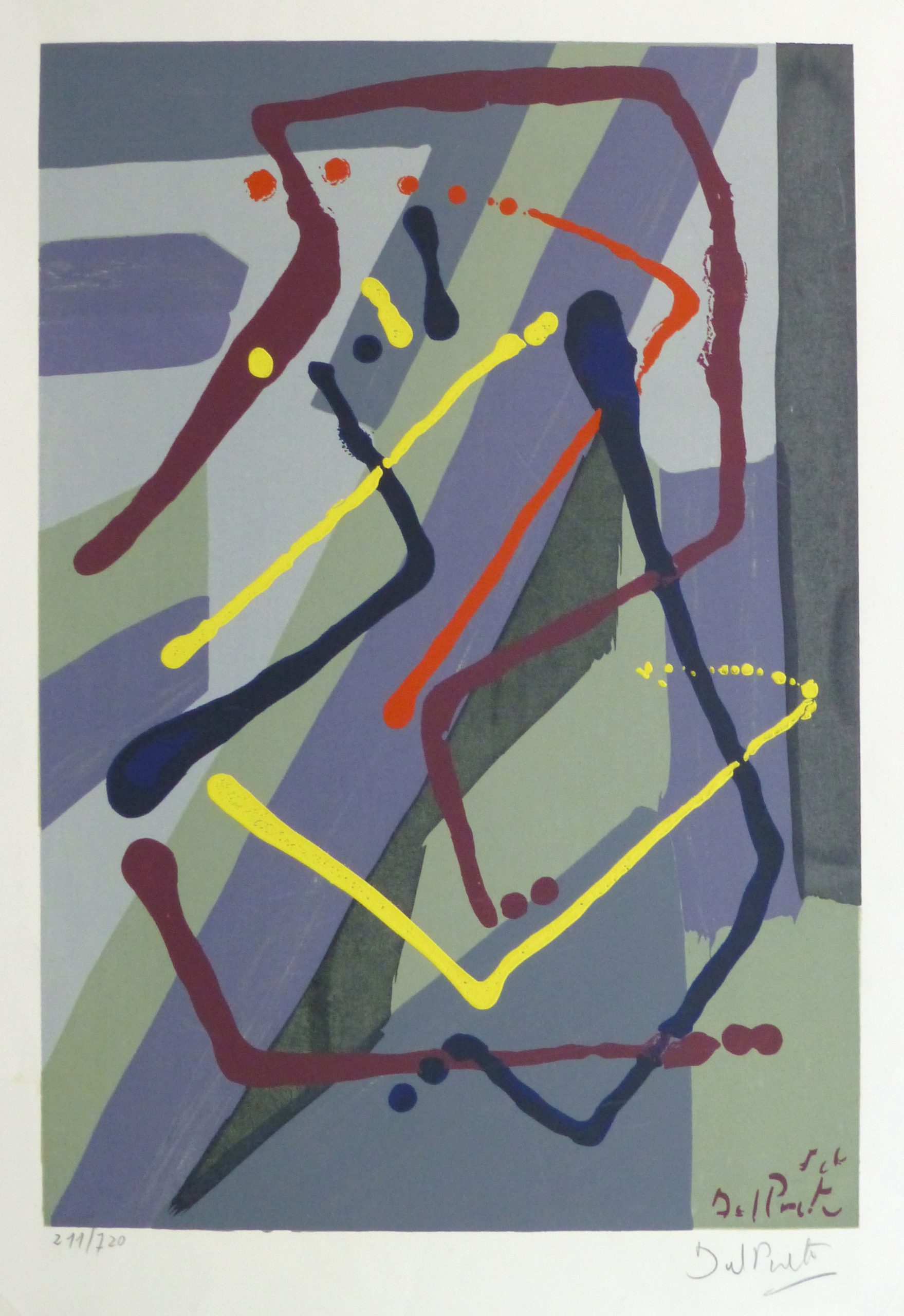 Abstract Lithograph, Circa 1970 - Original Art, Antique Maps & Prints