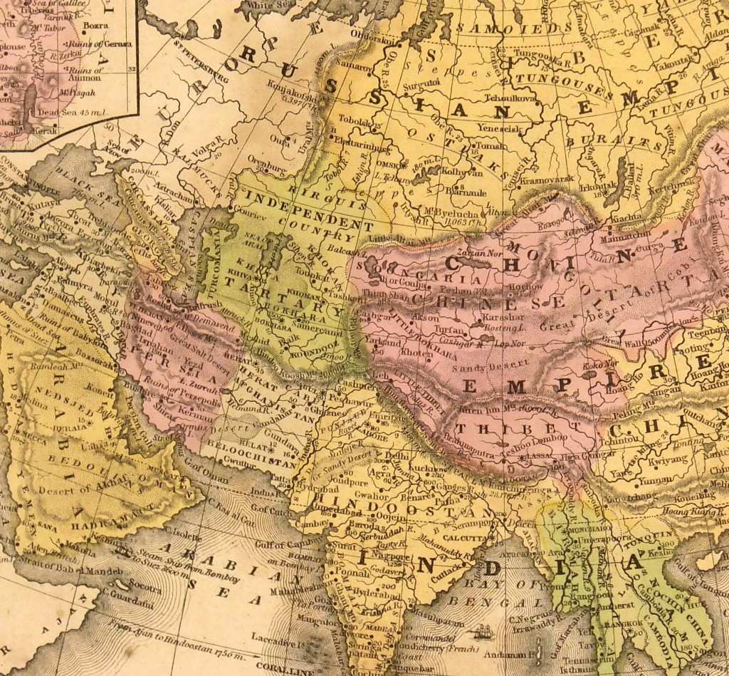 Map of Asia, 1852 - Original Art, Antique Maps & Prints