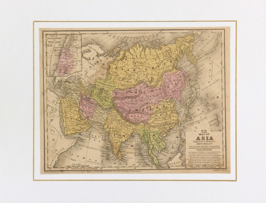 Map of Asia, 1852 - Original Art, Antique Maps & Prints