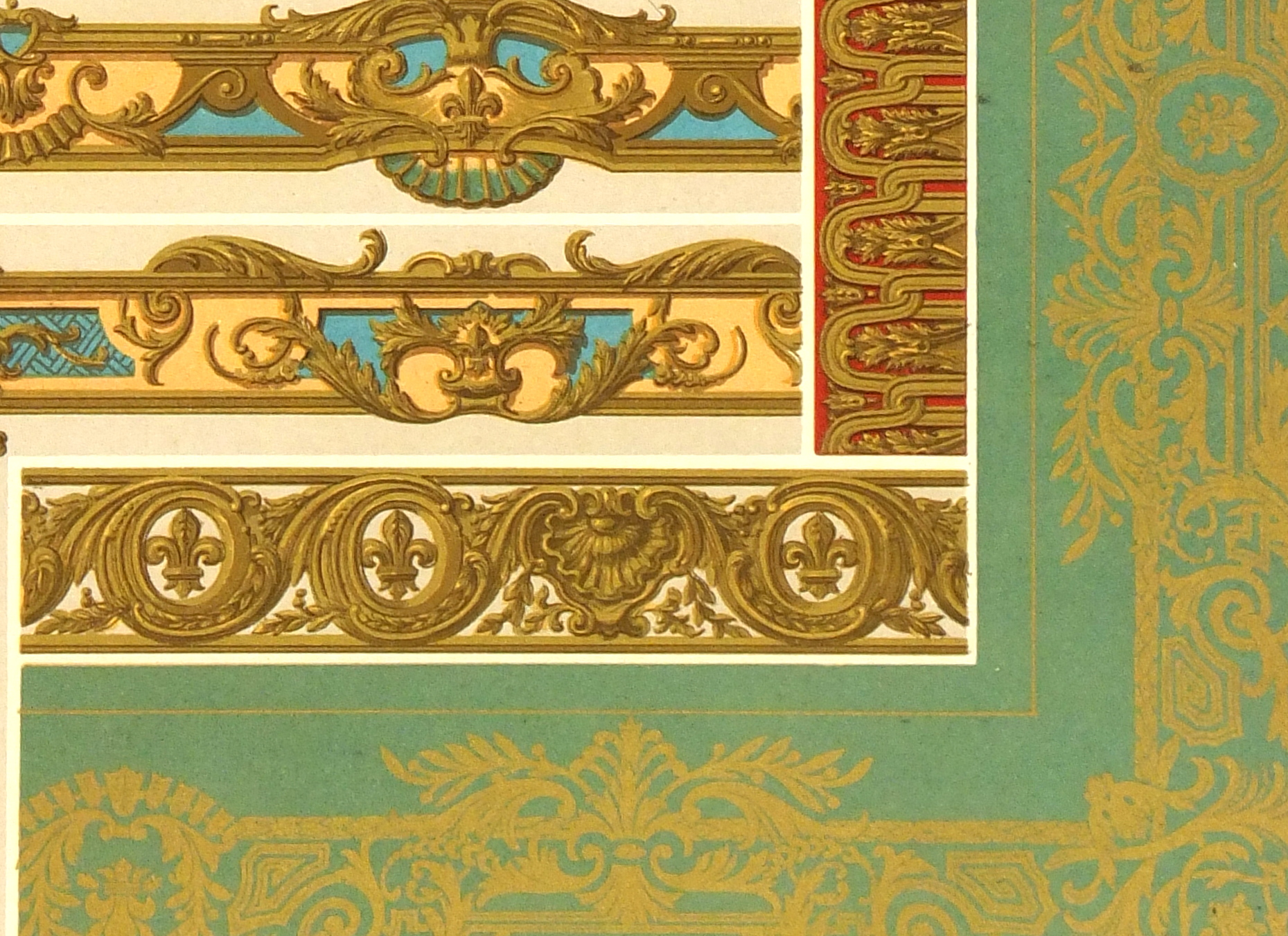 Antique 17th-Century Designs Print, 1888