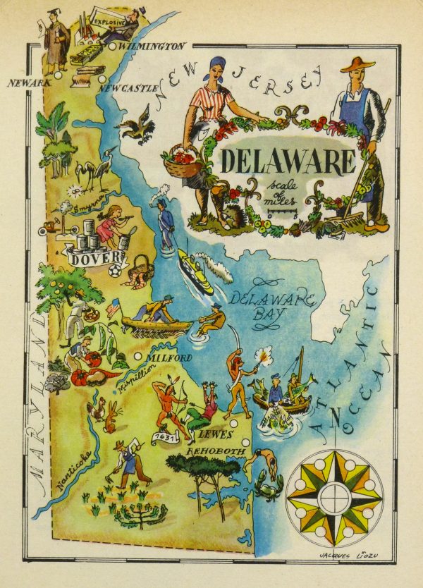 Delaware Pictorial Map, 1946