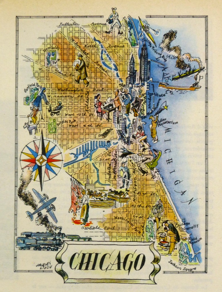 Chicago Pictorial Map, 1946