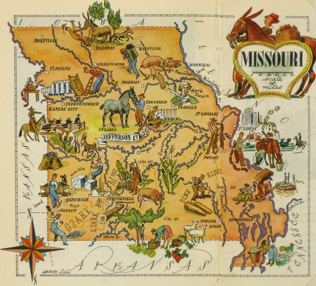 Missouri Pictorial Map, 1946