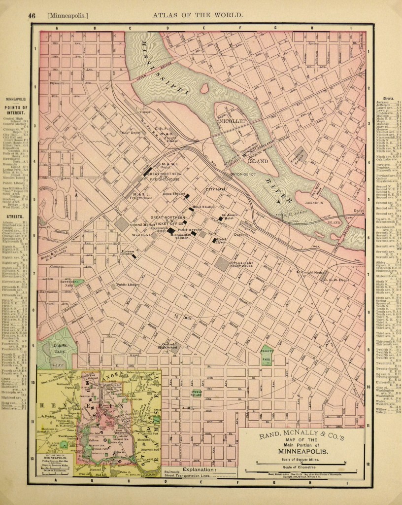 Minneapolis Map, 1895 - Original Art, Antique Maps & Prints
