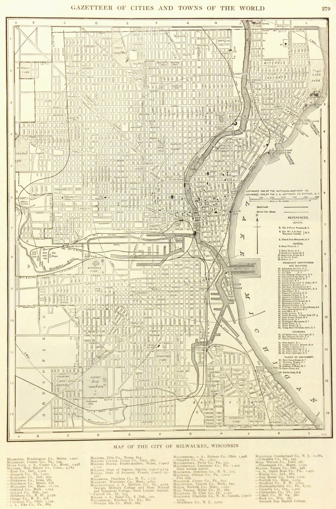 Milwaukee Map, 1908 - Original Art, Antique Maps & Prints