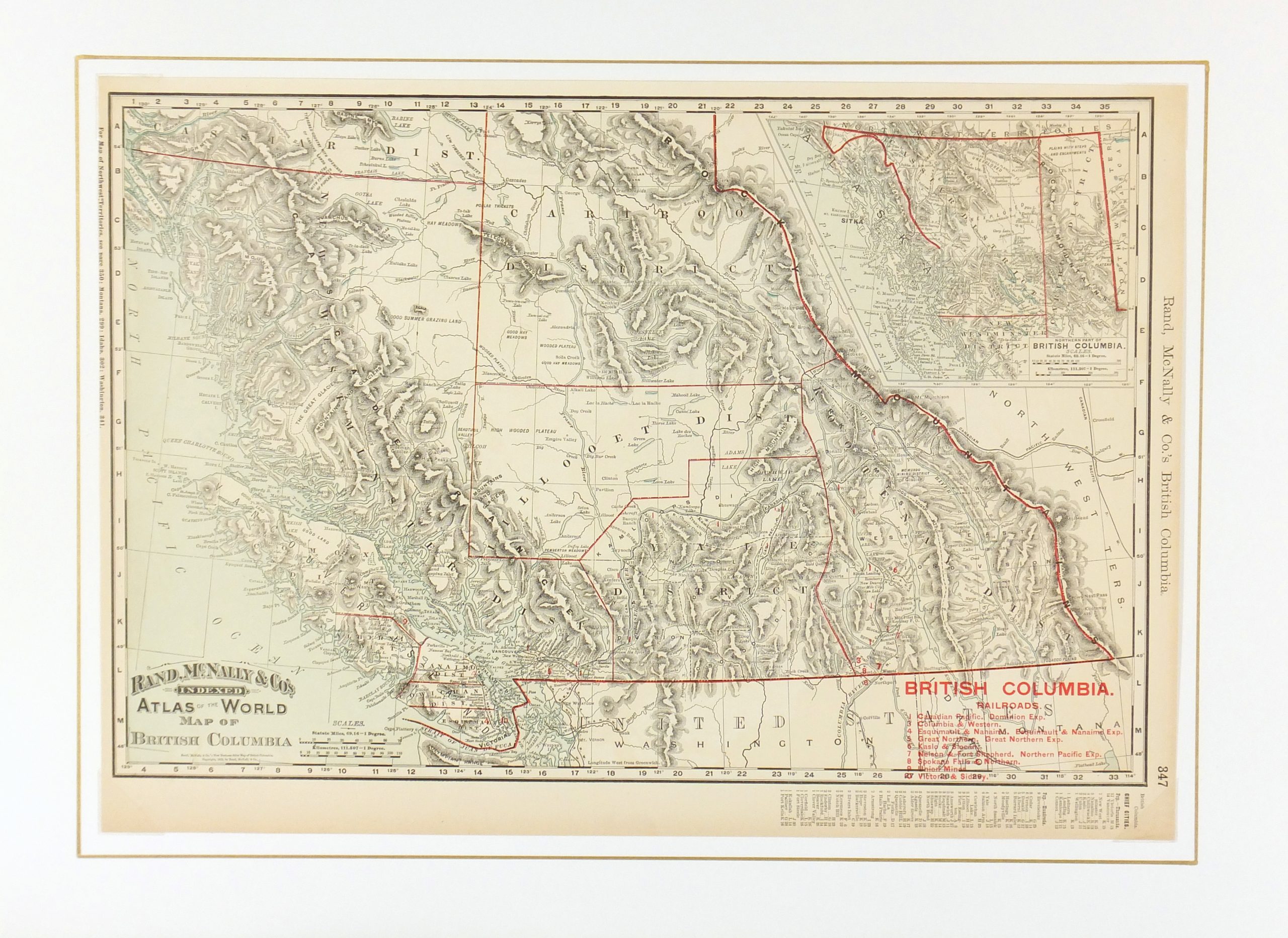 British Columbia, Canada Map, 1895 - Original Art, Antique Maps & Prints