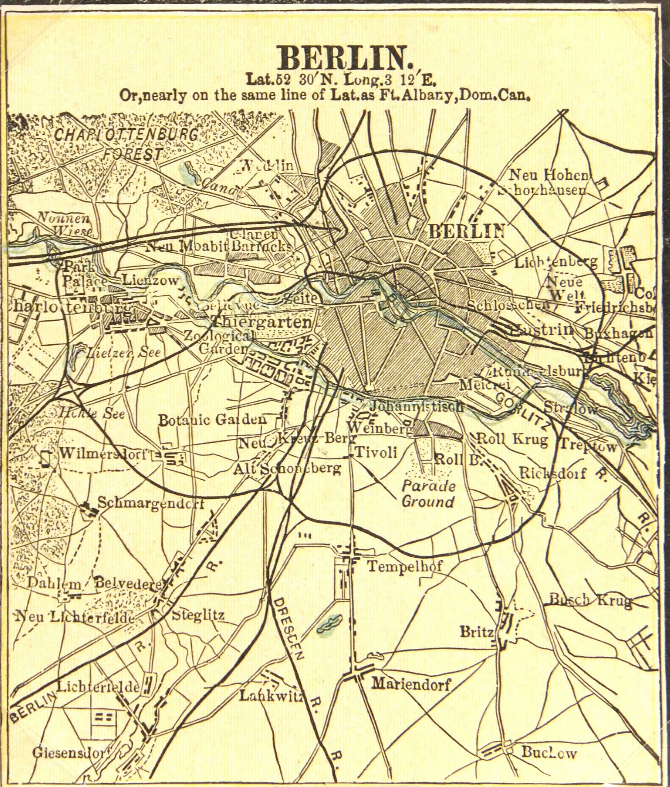 Berlin Map, 1889 - Original Art, Antique Maps & Prints