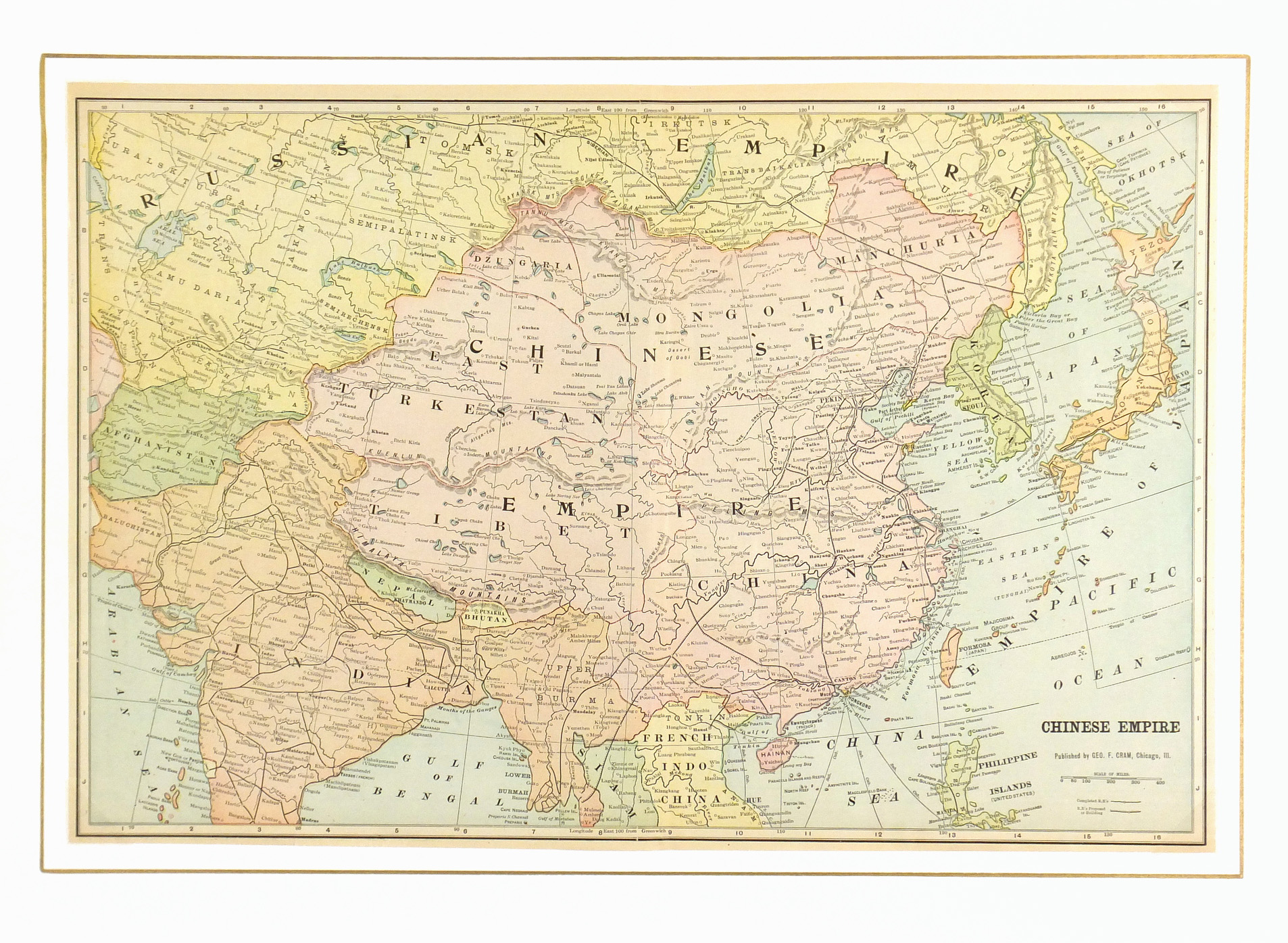 Map of Chinese Empire, 1901 - Original Art, Antique Maps & Prints