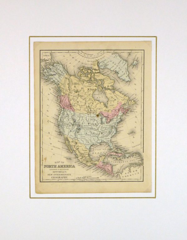 Map of North America, 1876 - Original Art, Antique Maps & Prints