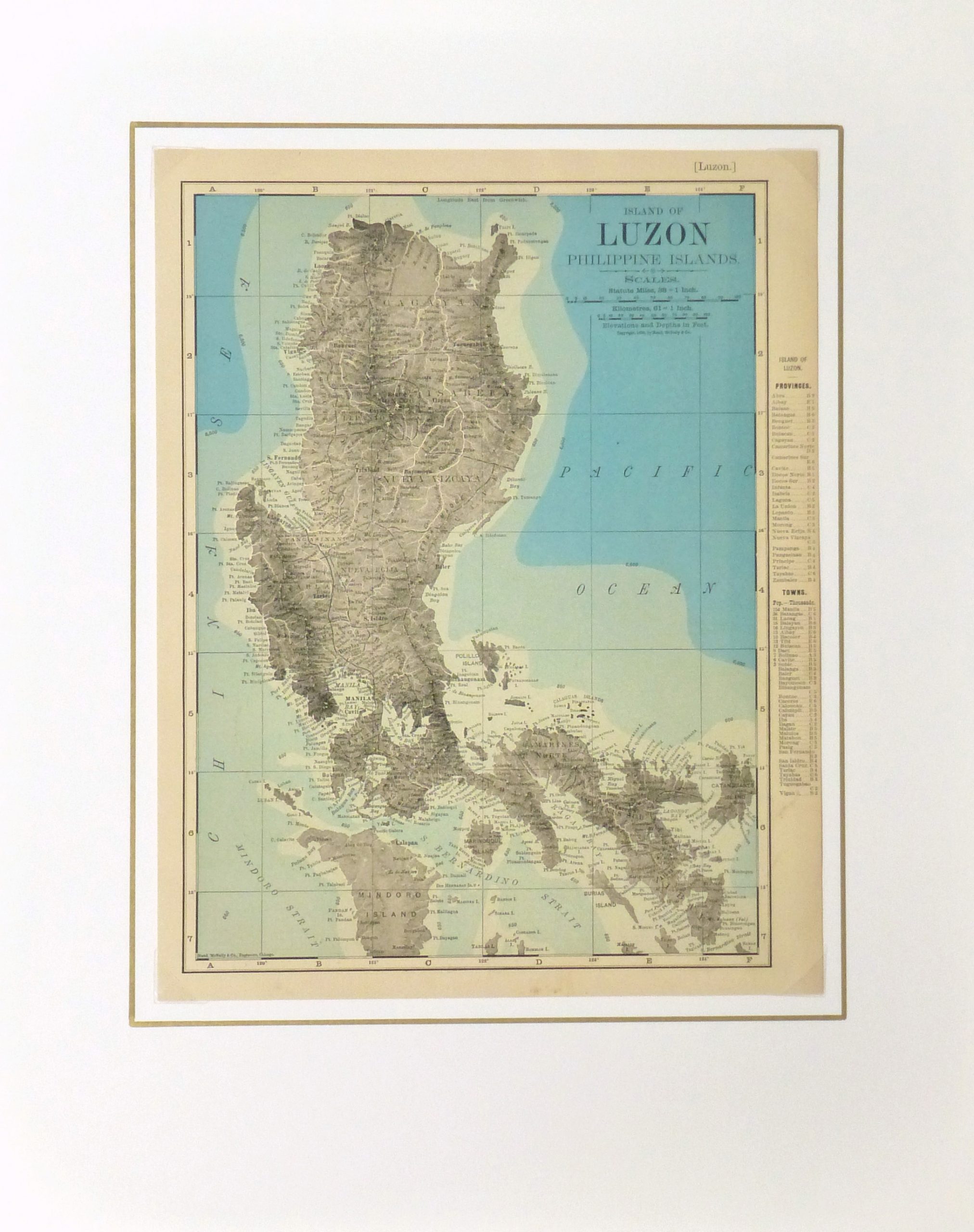 Luzon Island, Philippines Map, 1895 - Original Art, Antique Maps & Prints