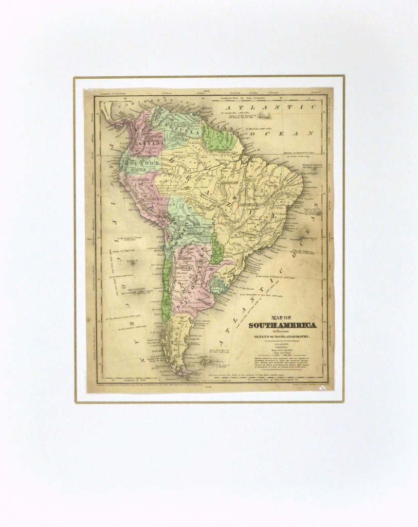 South America Map, 1844 - Original Art, Antique Maps & Prints