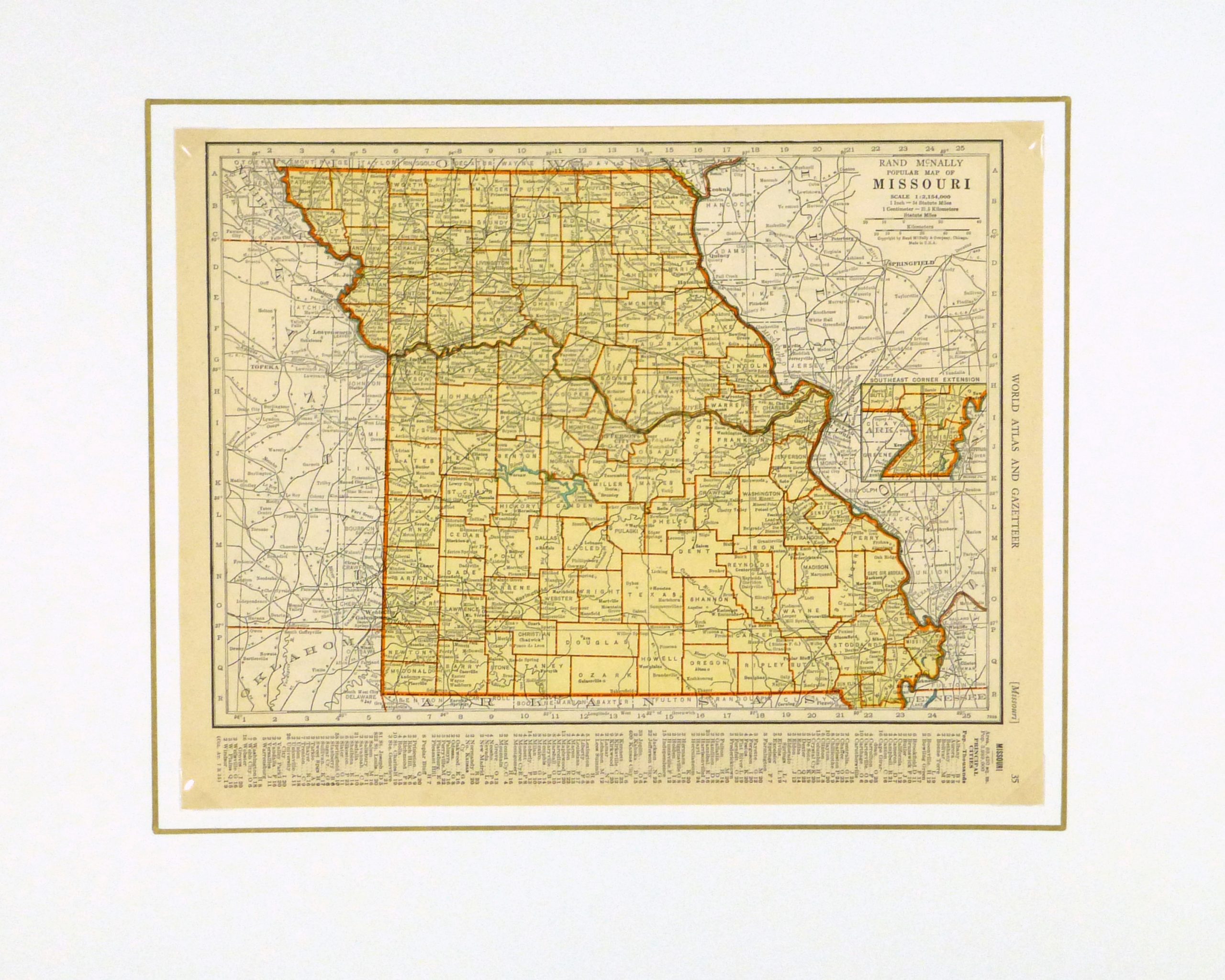 Map of Missouri, 1937 - Original Art, Antique Maps & Prints