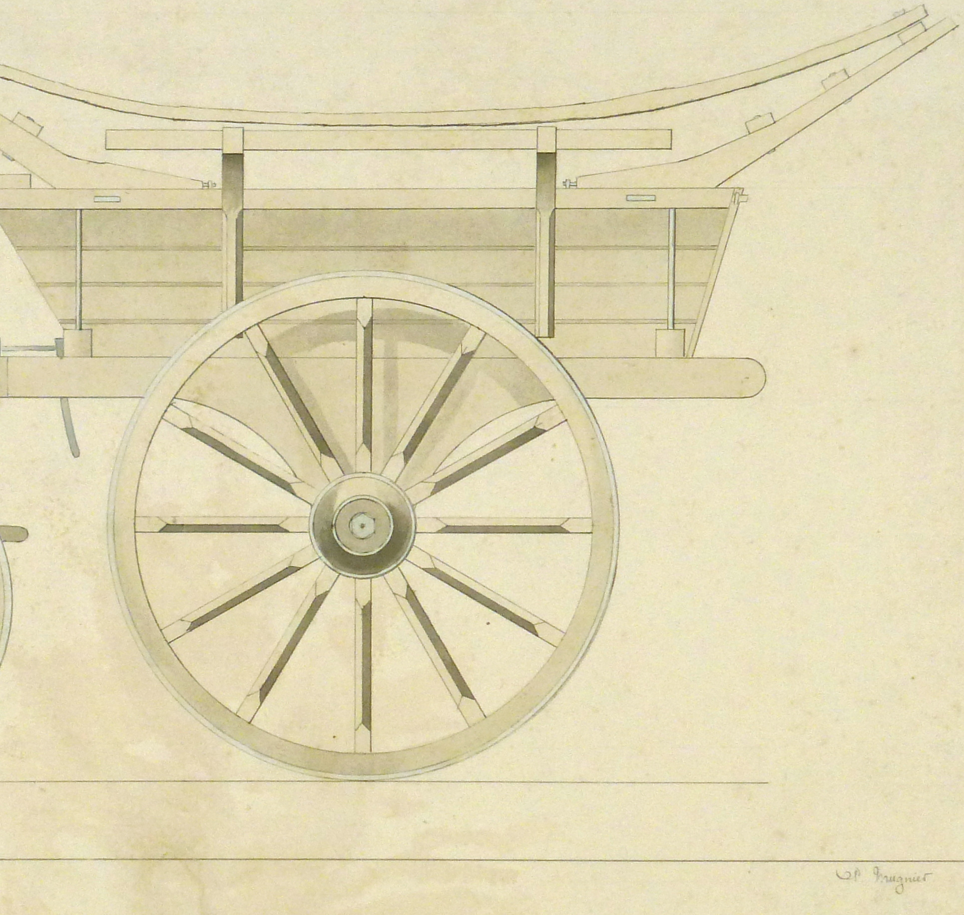 Wheel Cart Schematic Drawing , 1859