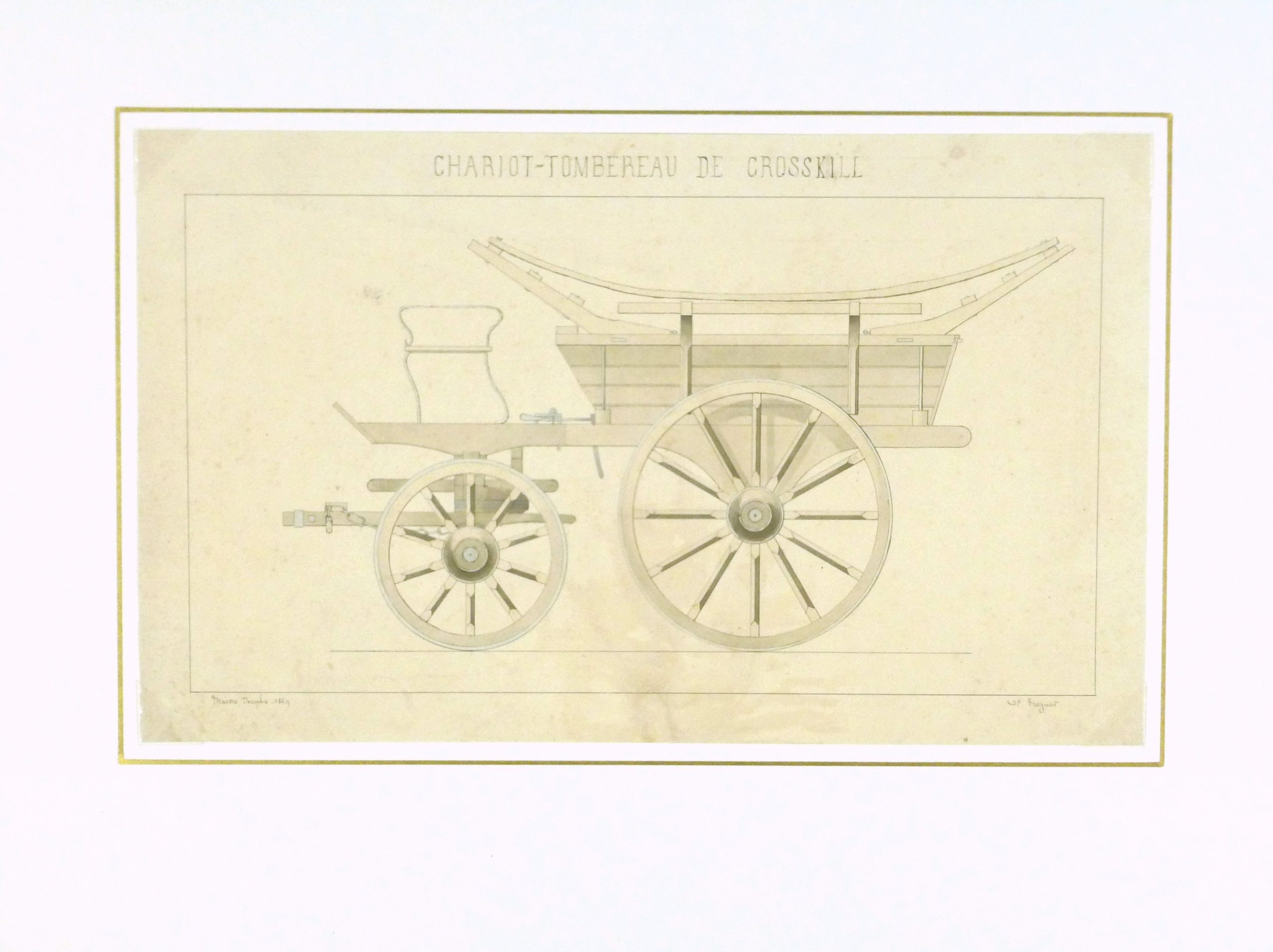 Wheel Cart Schematic Drawing , 1859