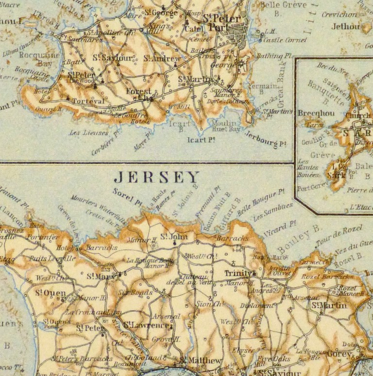 Map of English Channel Islands, 1927 - Original Art, Antique Maps & Prints