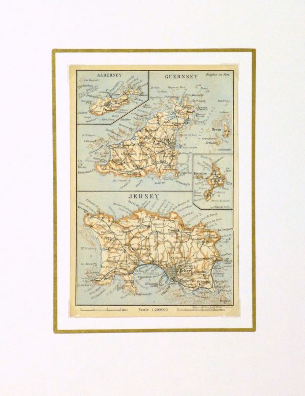 Map of English Channel Islands, 1927 - Original Art, Antique Maps & Prints