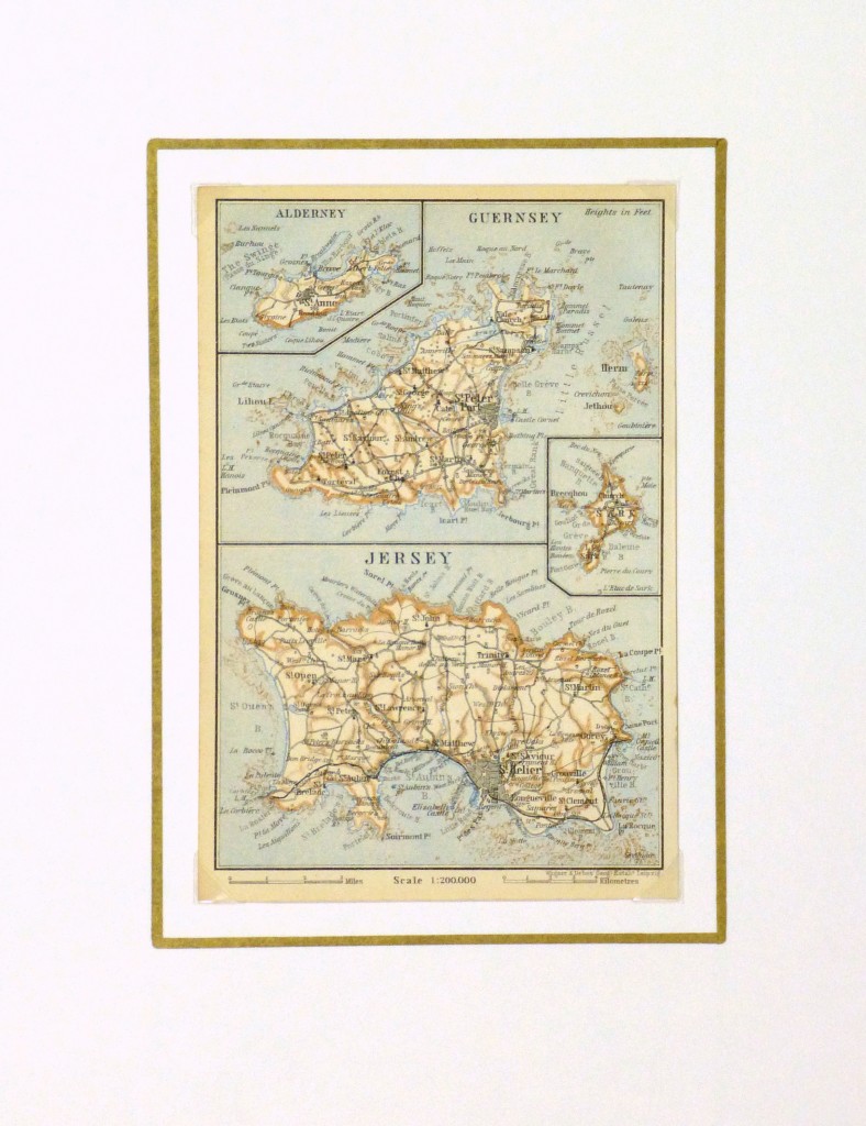 Map of English Channel Islands, 1927 - Original Art, Antique Maps & Prints