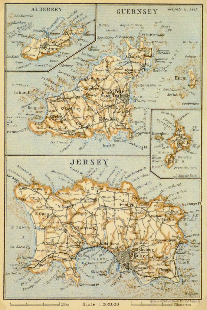 Map of English Channel Islands, 1927 - Original Art, Antique Maps & Prints