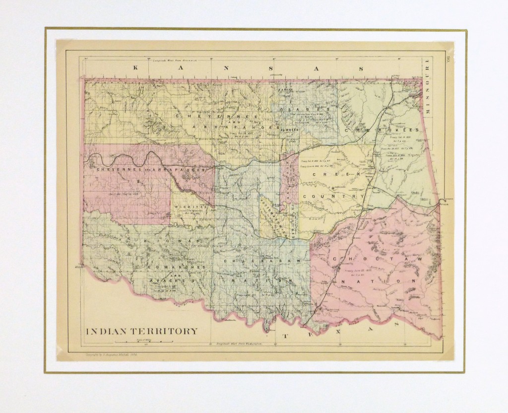 Map Oklahoma Indian Territory, 1884