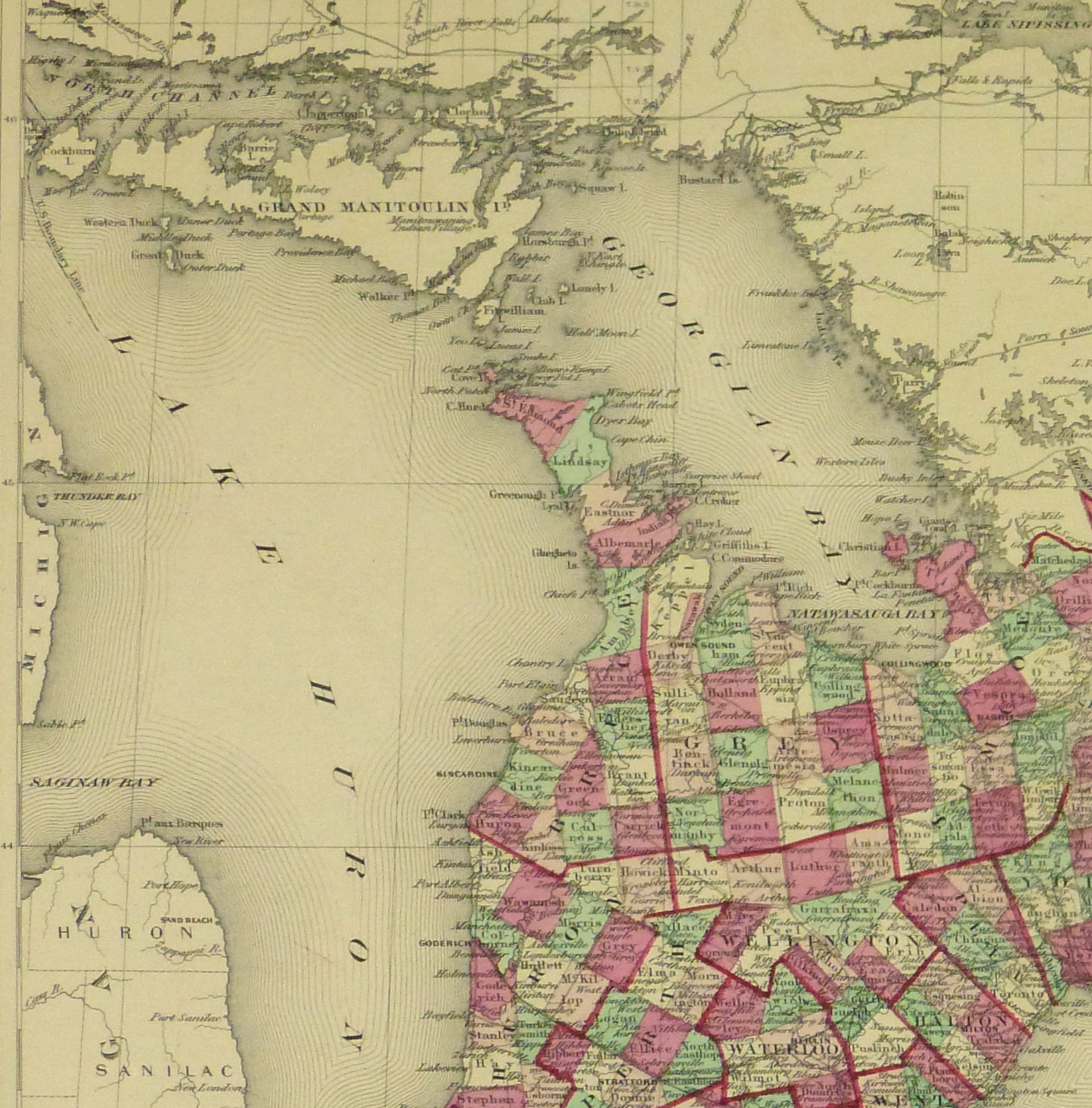 Ontario Map, 1868 - Original Art, Antique Maps & Prints