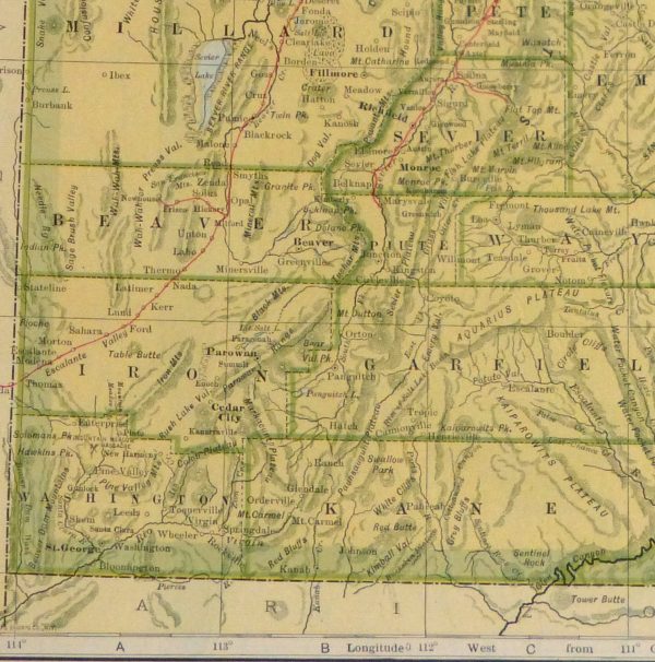 Utah Map,1906 - Original Art, Antique Maps & Prints