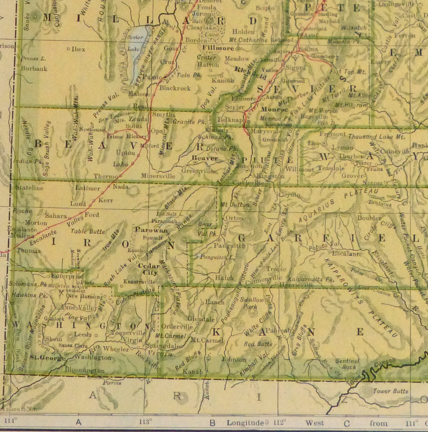 Utah Map,1906 - Original Art, Antique Maps & Prints
