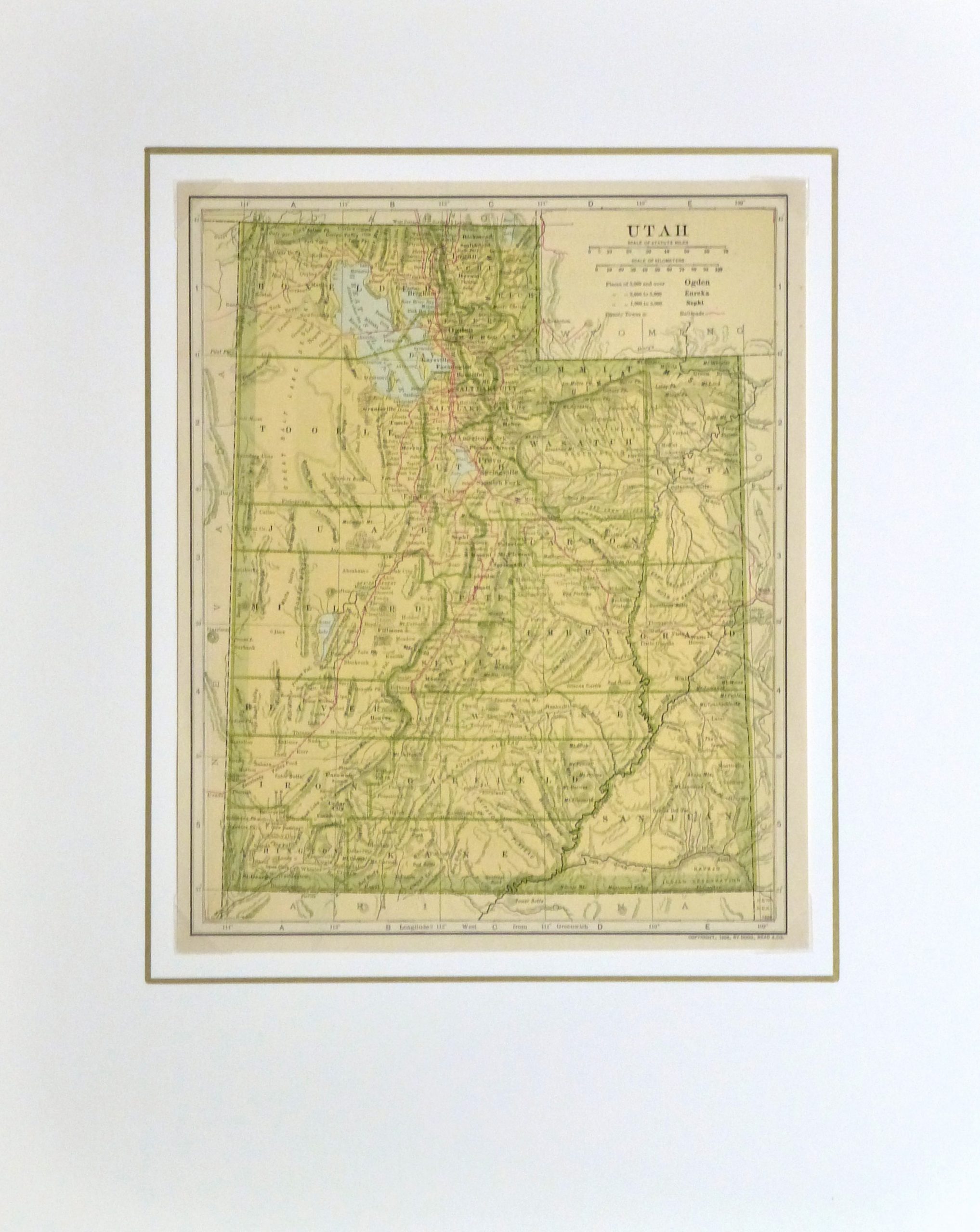 Utah Map,1906 - Original Art, Antique Maps & Prints